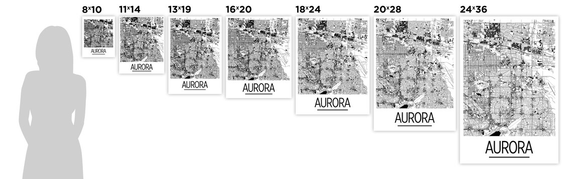 Aurora Ontario Map Poster - Ontario Map Print - Art Deco Series - Etsy