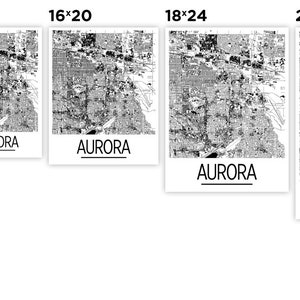 Aurora Ontario Map Poster - Ontario Map Print - Art Deco Series - Etsy