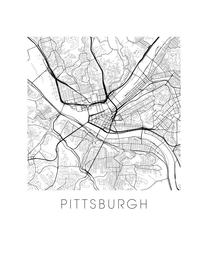 Pittsburgh Map Print - Etsy