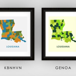Louisiana Map Print - Full Color Map Poster - Etsy