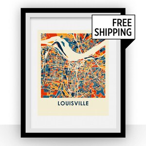 Louisville Map Print - Full Color Map Poster - Etsy