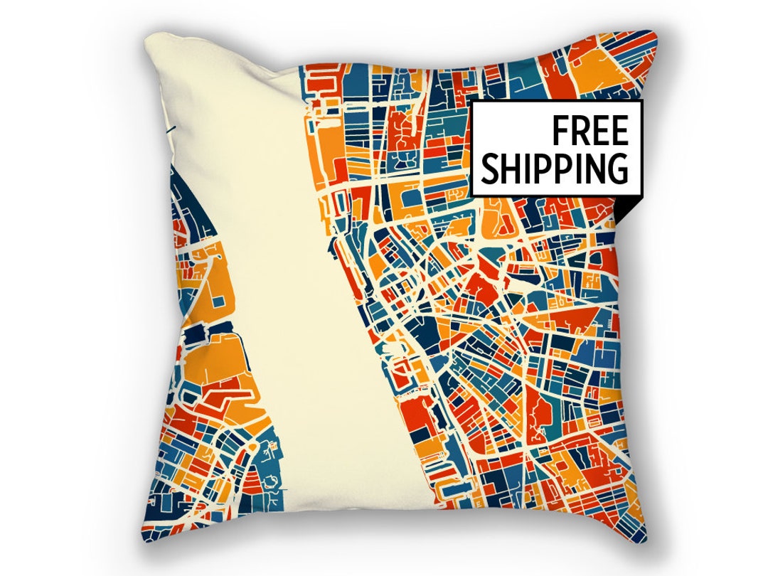 Liverpool Map Pillow - England Map Pillow 18x18 - Etsy