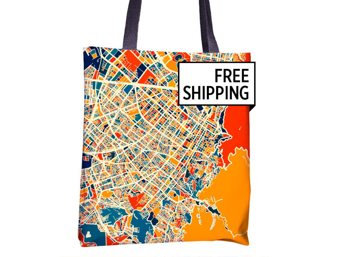 Bogota Map Tote Bag Columbia Map Tote Bag 15x15 - Etsy