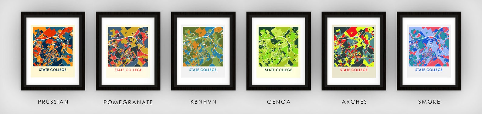 State College Map Print Full Color Map Poster | Etsy