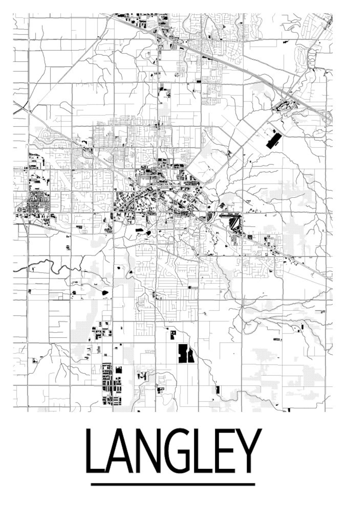 Langley British Columbia Map Poster British Columbia Map | Etsy