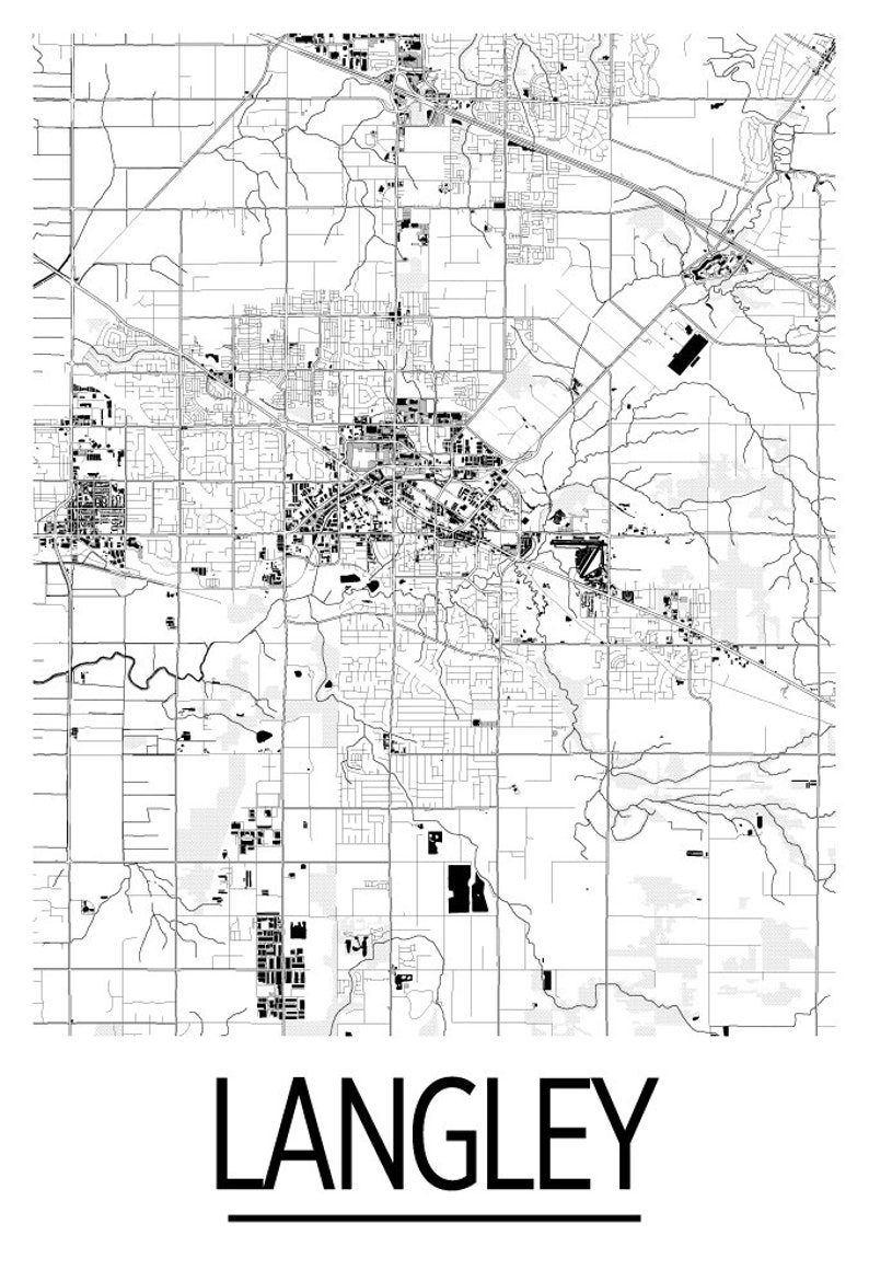Langley British Columbia Map Poster British Columbia Map | Etsy