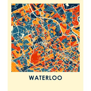 Waterloo Ontario Map Print - Full Color Map Poster - Etsy