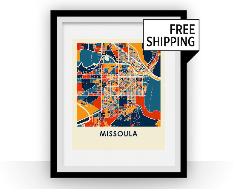 Missoula Map Print Full Color Map Poster - Etsy