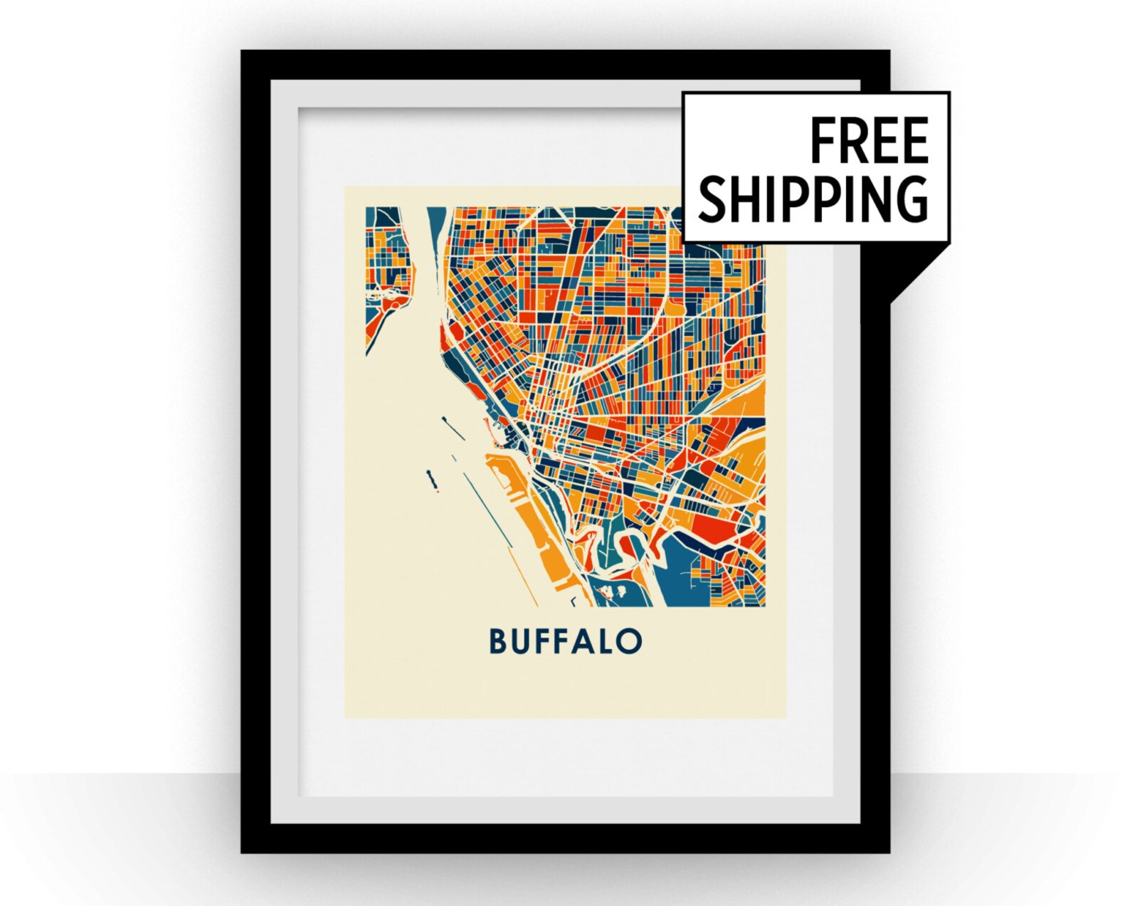 Buffalo Map Print Full Color Map Poster - Etsy