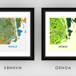 Mobile Map Print - Full Color Map Poster - Etsy