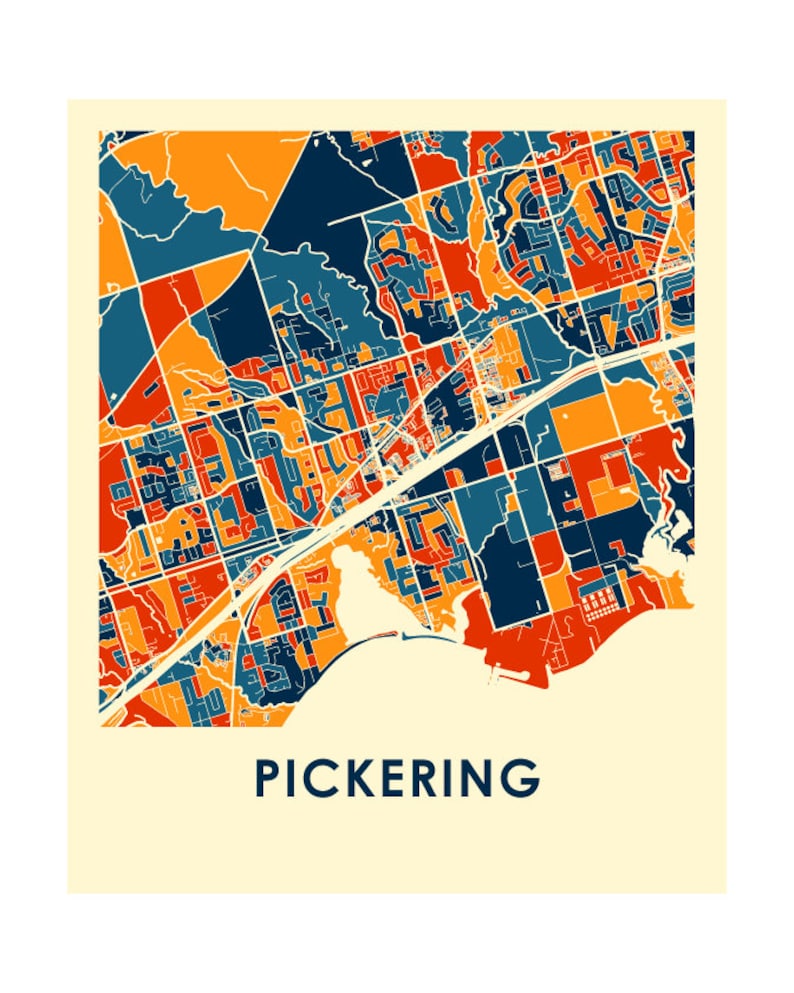 Pickering Ontario Map Print Full Color Map Poster | Etsy