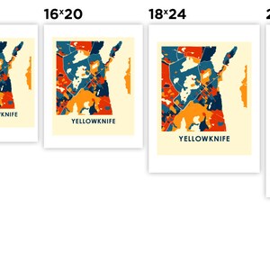 Yellowknife Map Print - Full Color Map Poster - Etsy