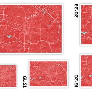 Raleigh Map Print - Choose Your Color - Etsy