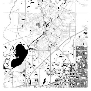 St Albert Alberta Map Poster - Alberta Map Print - Art Deco Series - Etsy