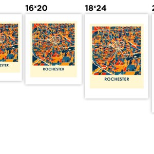 Rochester Map Print - Full Color Map Poster - Etsy