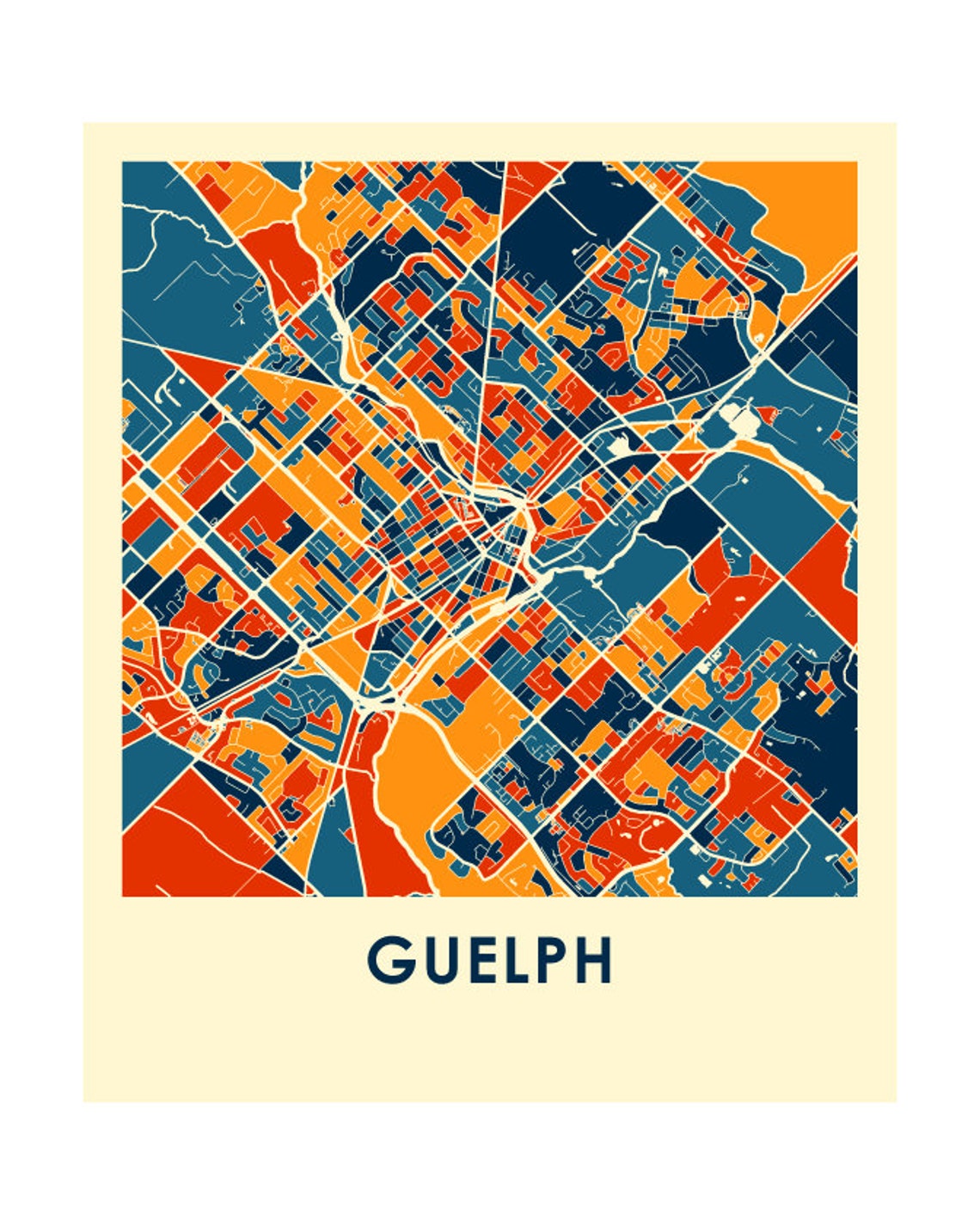 Guelph Ontario Map Print Full Color Map Poster - Etsy Canada