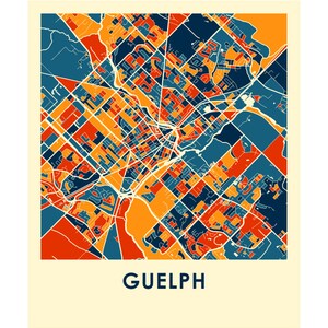 Guelph Ontario Map Print - Full Color Map Poster - Etsy