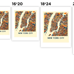 New York City Map Print - Full Color Map Poster - Etsy