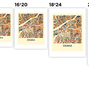 Osaka Map Print - Full Color Map Poster - Etsy