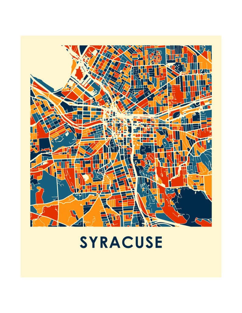 Syracuse Map Print Full Color Map Poster - Etsy