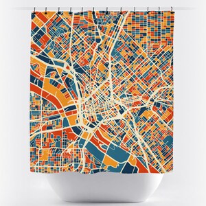 Dallas Map Shower Curtain - Usa Shower Curtain - Chroma Series - Etsy