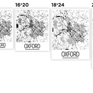 Oxford Map Poster - Uk Map Print - Art Deco Series - Etsy