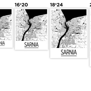 Sarnia Ontario Map Poster - Ontario Map Print - Art Deco Series - Etsy
