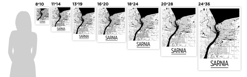 Sarnia Ontario Map Poster Ontario Map Print Art Deco - Etsy