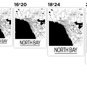 North Bay Ontario Map Poster - Ontario Map Print - Art Deco Series - Etsy