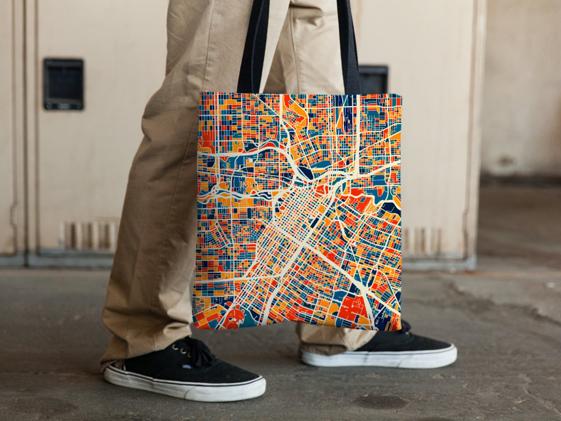 Houston Map Tote Bag Texas Map Tote Bag 15x15 - Etsy