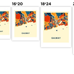 Galway Map Print - Full Color Map Poster - Etsy