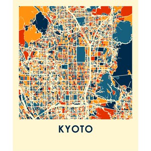 Kyoto Map Print - Full Color Map Poster - Etsy