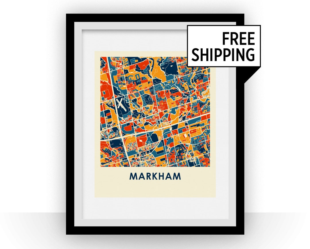 Markham Ontario Map Print - Full Color Map Poster - Etsy