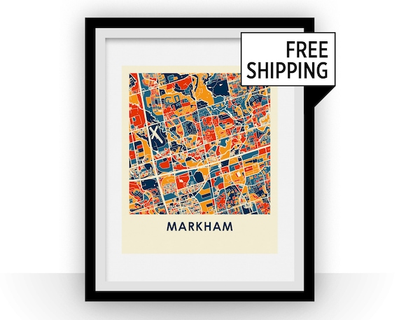 Markham Ontario Map Print Full Color Map Poster - Etsy