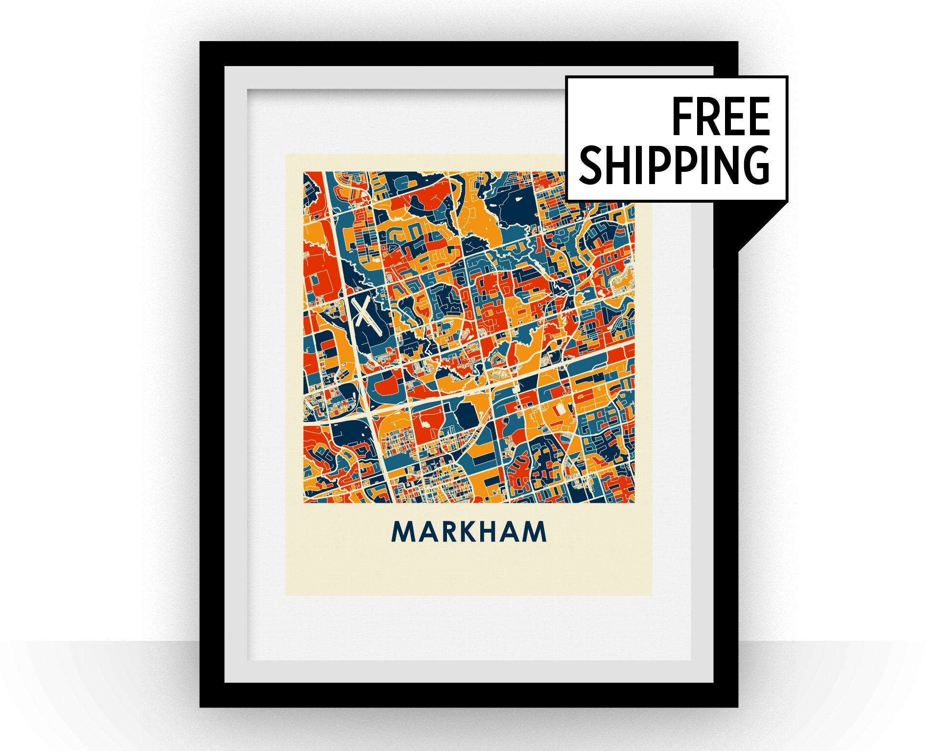 Markham Ontario Map Print Full Color Map Poster - Etsy