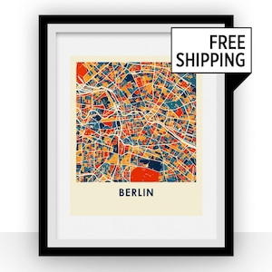 Berlin Map Print - Full Color Map Poster - Etsy