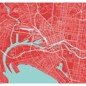 Melbourne Map Print - Choose Your Color - Etsy
