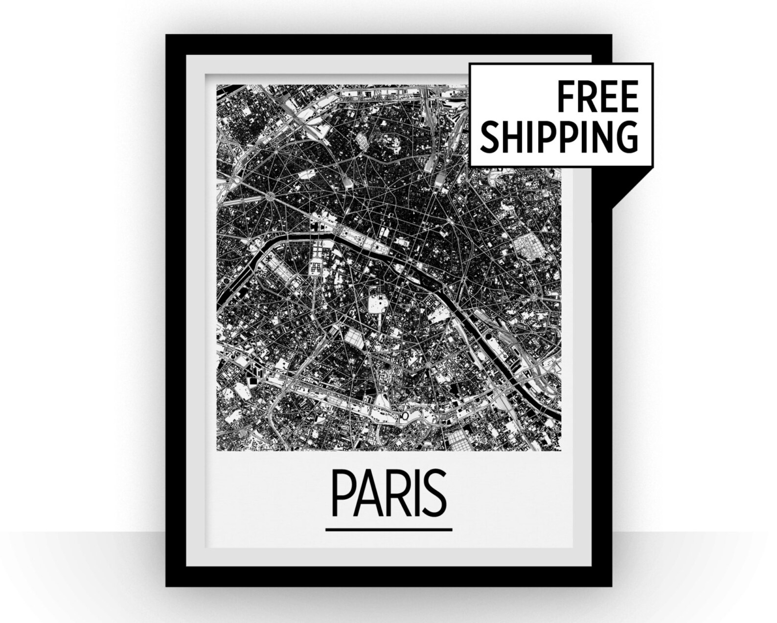 Paris Map Poster France Map Print Art Deco Series - Etsy
