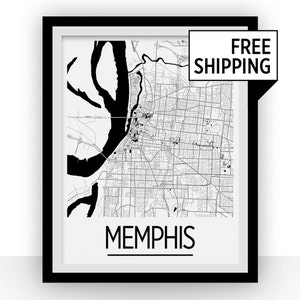 Memphis Map Poster - Usa Map Print - Art Deco Series - Etsy