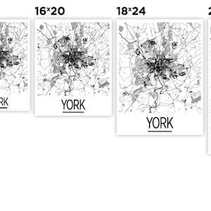 York Map Poster - Uk Map Print - Art Deco Series - Etsy
