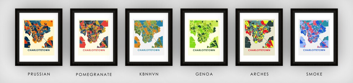Charlottetown PEI Map Print Full Color Map Poster - Etsy