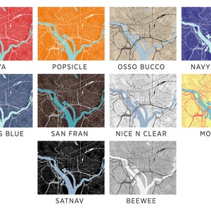 Washington Map Print - Any Color You Like - Etsy