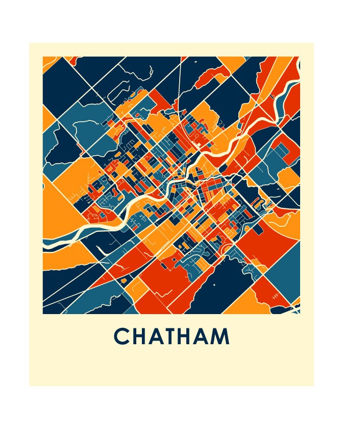 Chatham-Kent Map Print Full Color Map Poster | Etsy