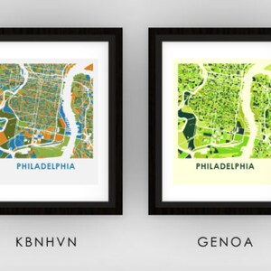 Philadelphia Map Print - Full Color Map Poster - Etsy