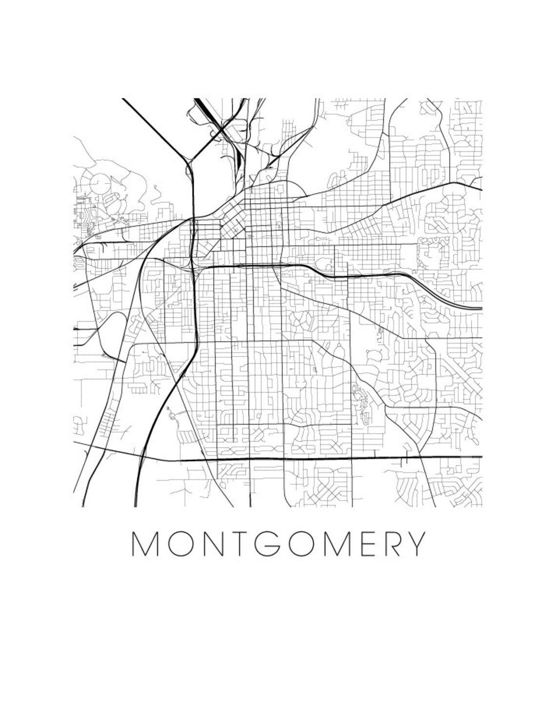 Montgomery Map Print - Etsy