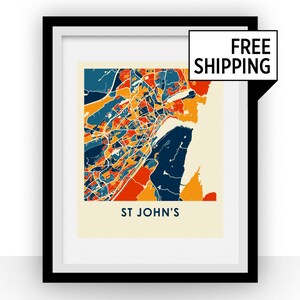 St Johns Map Print - Full Color Map Poster - Etsy