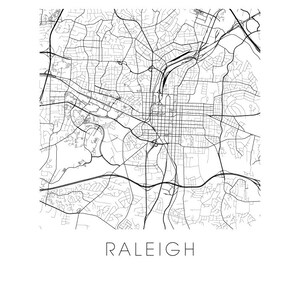 Raleigh Map Print - Etsy