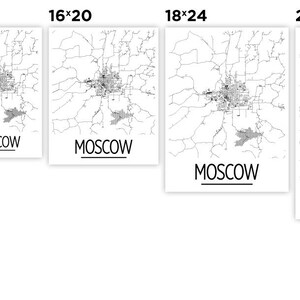 Moscow ID Map Poster - Idaho Map Print - Art Deco Series - Etsy