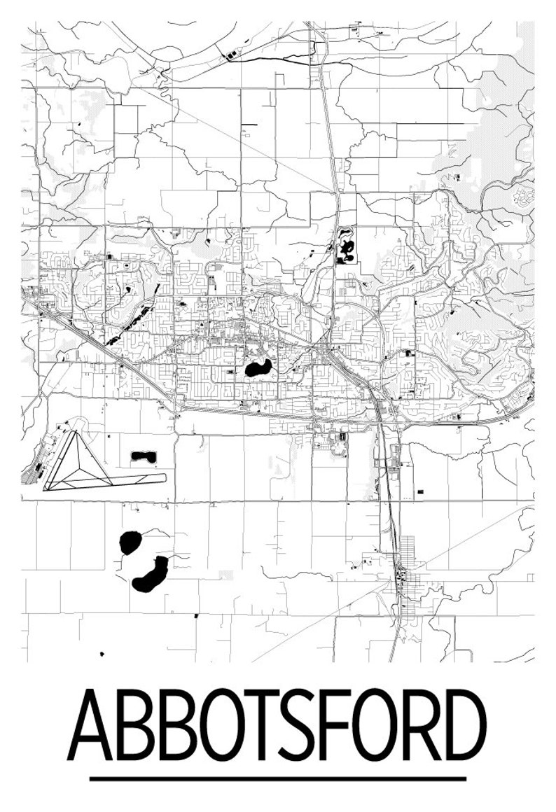 Abbotsford British Columbia Map Poster British Columbia Map - Etsy