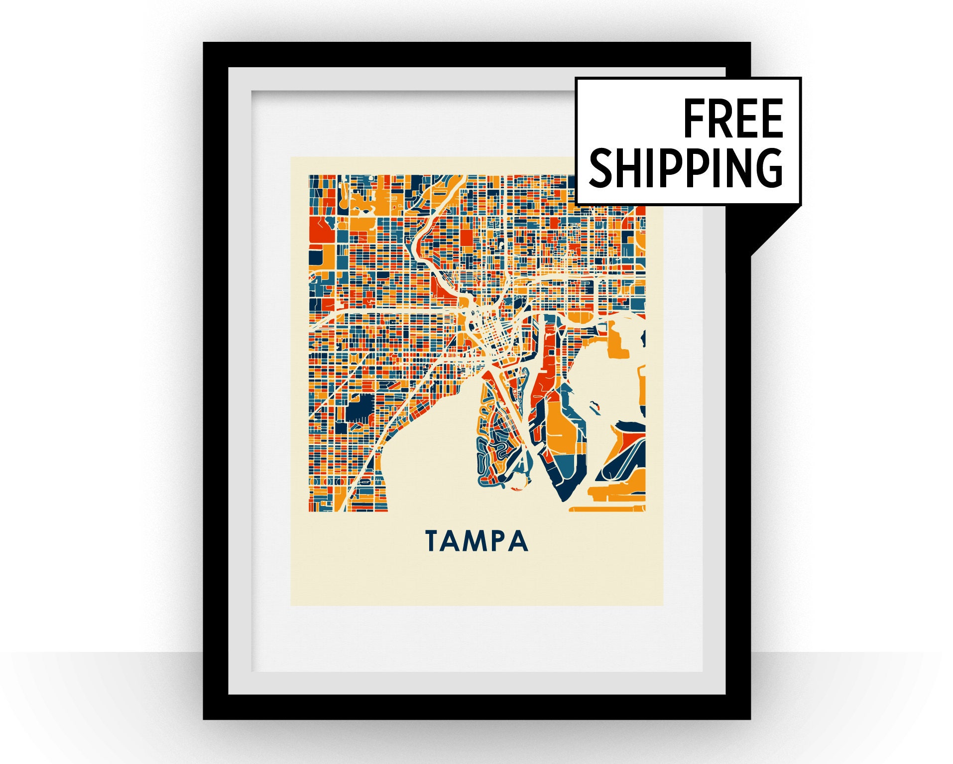 Tampa Map Print Full Color Map Poster - Etsy